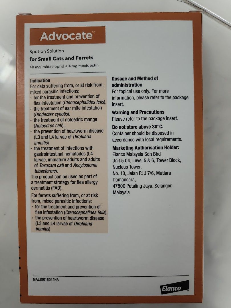 Advocate Cat small animals full comprehensive protection, Pet Supplies ...