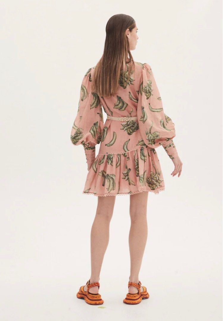 ALEMAIS Pink Guava Bananarama Mini Midi Ramie dress, Women's Fashion ...