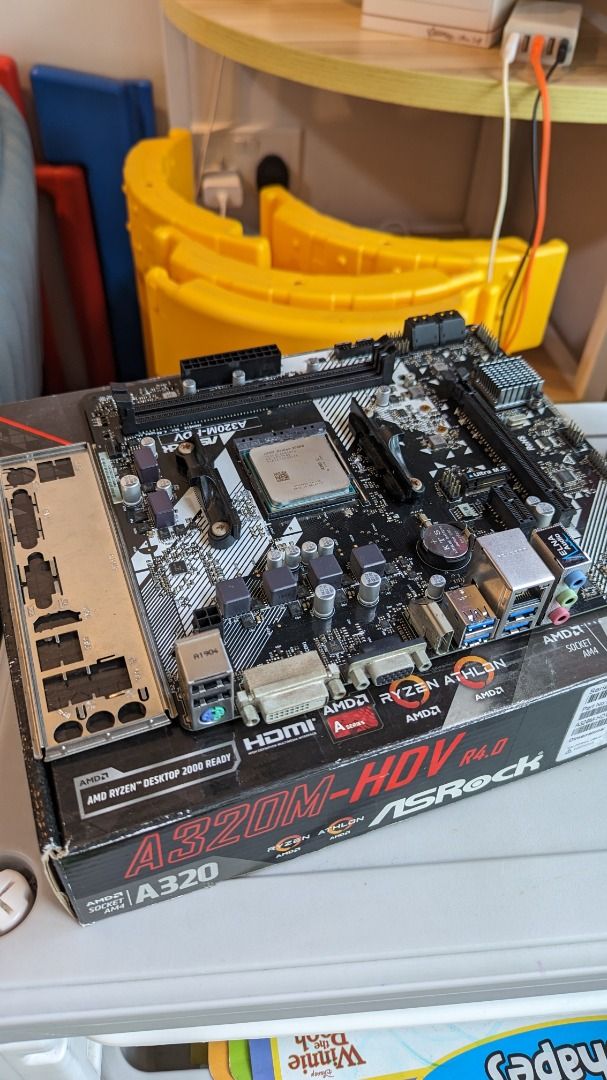 AMD Athlon 3000G and ASRock A320M-DV R4.0 Motherboard Combo w Windows ...