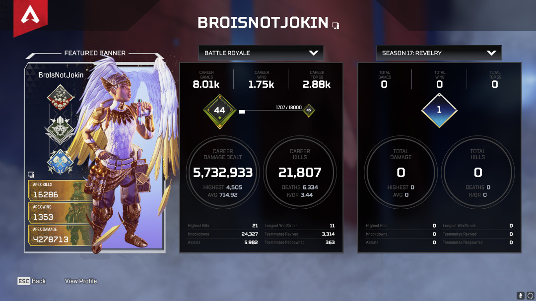 Apex Legends Account Season 0 player / Perma Dive Trail, Video Gaming ...