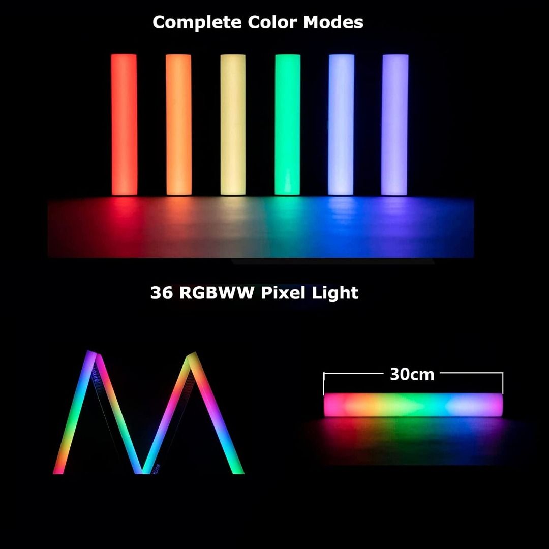 Aputure MT Pro RFGWW Mini LED Tube Light Kit with Stand, Photography ...