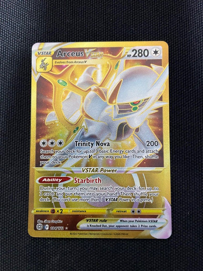 Arceus Gold VSTAR 184/172 Secret Rare Brilliant Stars Pokemon, Hobbies & Toys, Toys & Games on ...