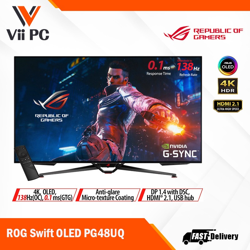 ASUS ROG Swift OLED PG48UQ gaming monitor - 4K, OLED, 138Hz(overclocked ...