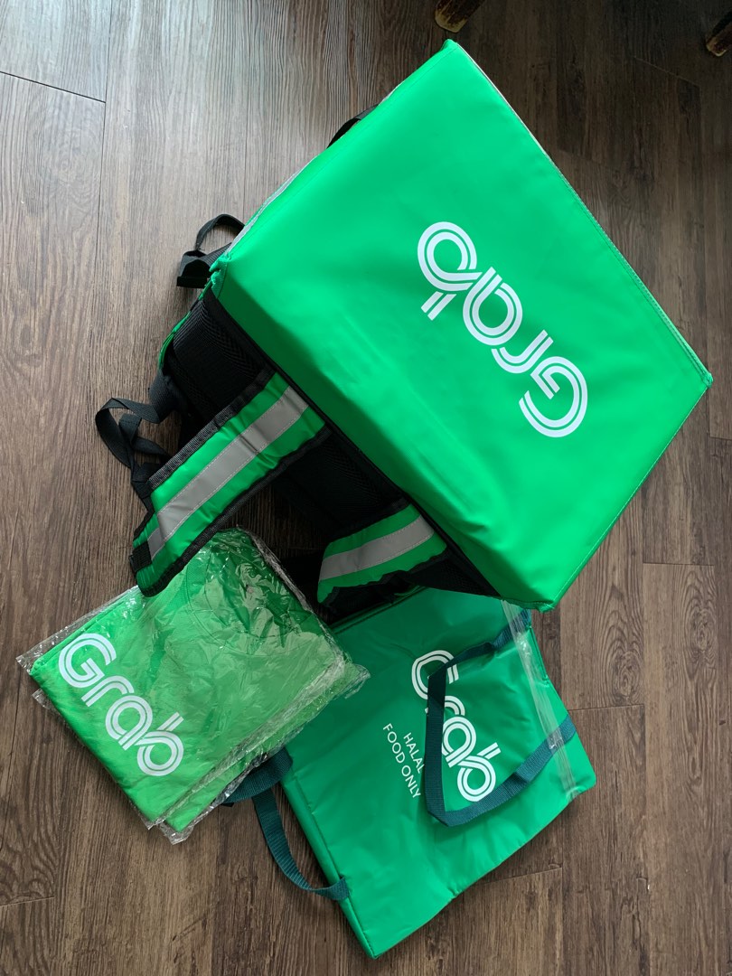 Brand new Grab delivery box and halal bag, Motorcycles, Motorcycle ...