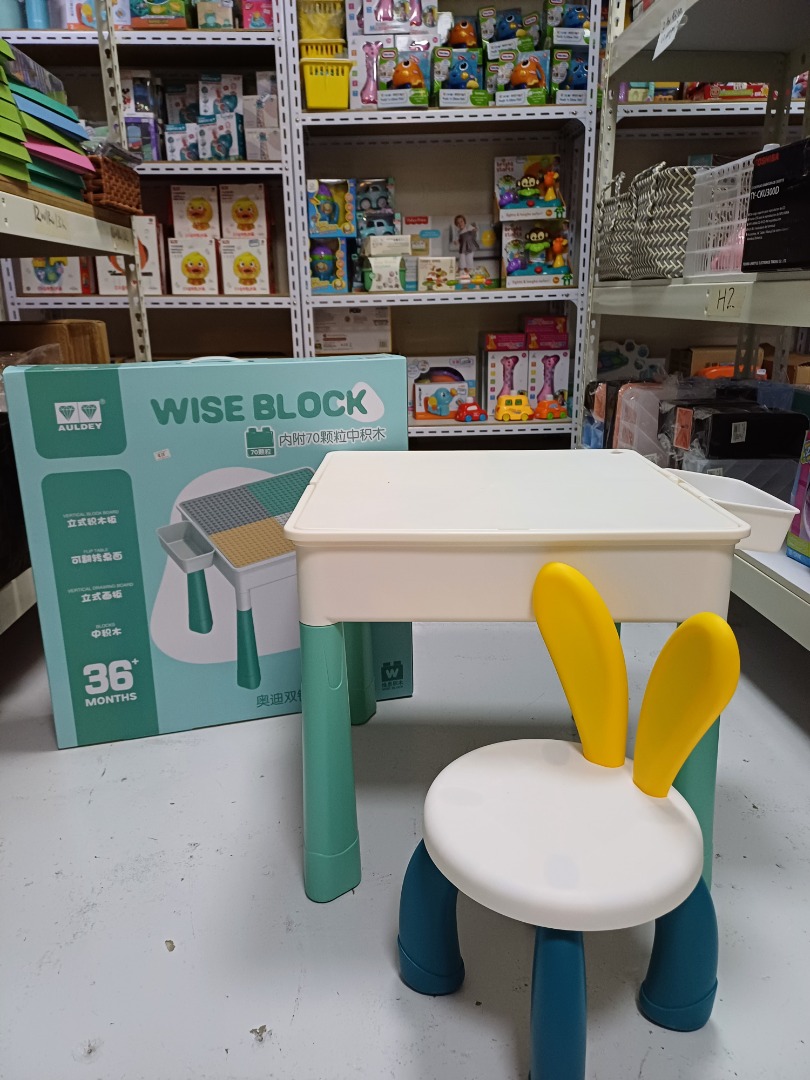 BRAND NEW Wise Block Table + 1 Chair + 2 Duplo pack [Adjustable][Can be ...