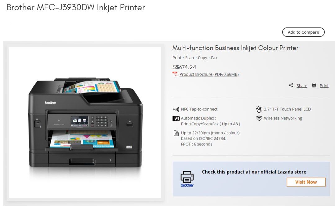 Brother MFC-J3930DW Inkjet Printer, Computers & Tech, Printers, Scanners & Copiers on Carousell
