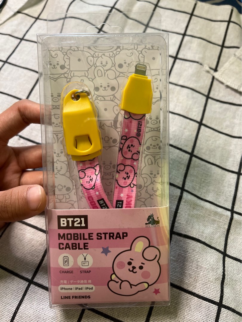 BTS BT21 mobile strap cable line friends cooky, Hobbies & Toys ...
