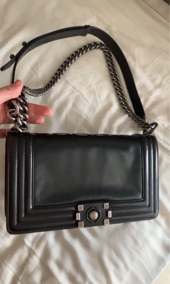 Chanel First edition boy Medium Black, Luxury, Bags & Wallets on Carousell