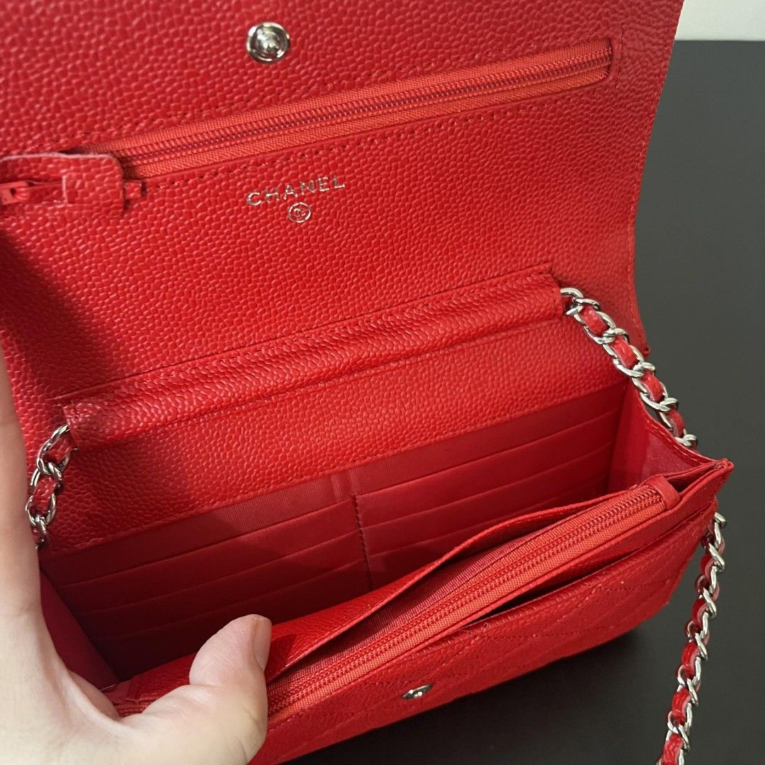 Chanel woc red, Luxury, Bags & Wallets on Carousell
