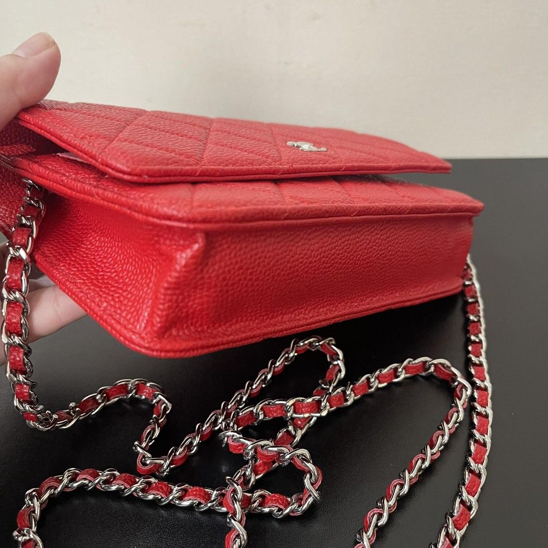 Chanel woc red, Luxury, Bags & Wallets on Carousell