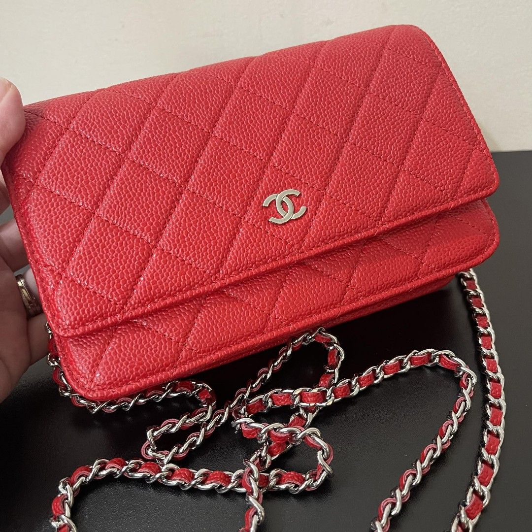 Chanel woc red, Luxury, Bags & Wallets on Carousell