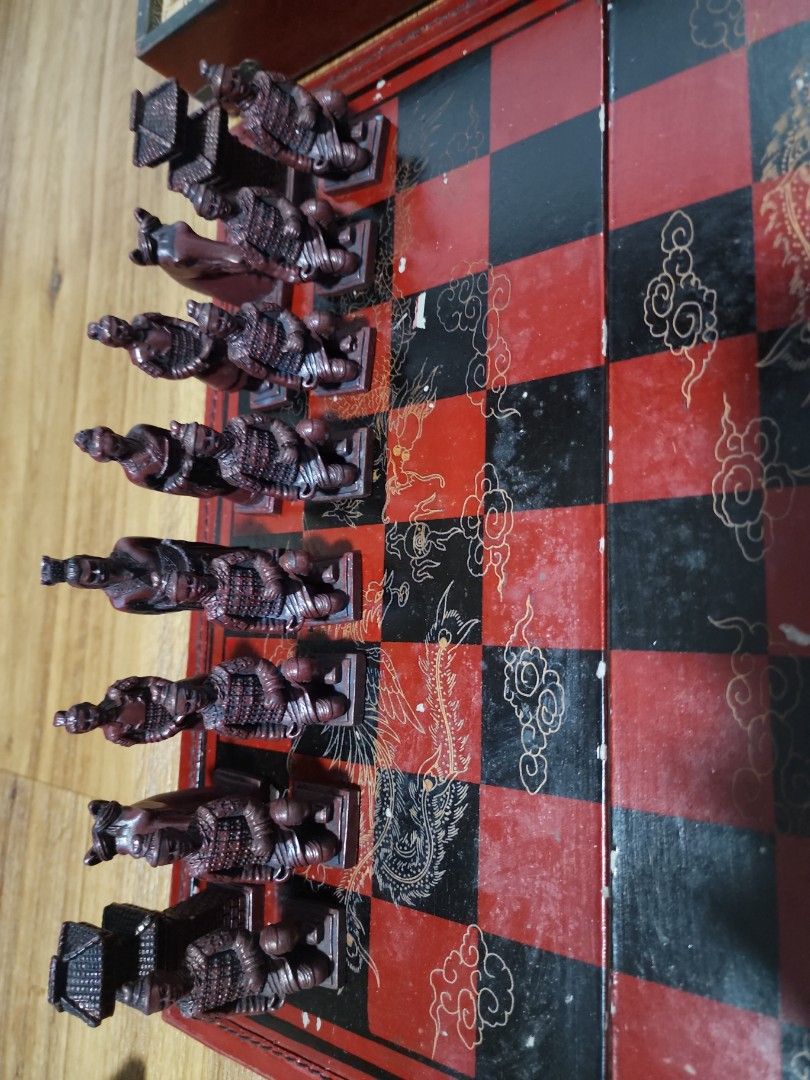 Old terracotta soldier themed chess(bing ma yong), Hobbies & Toys ...