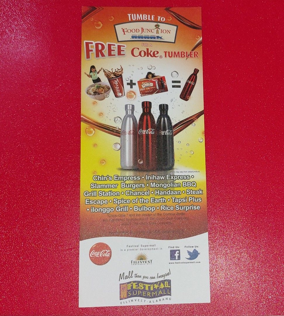 Coca Cola Coke Festival Supermall Food Court Collectible Promo Leaflet ...