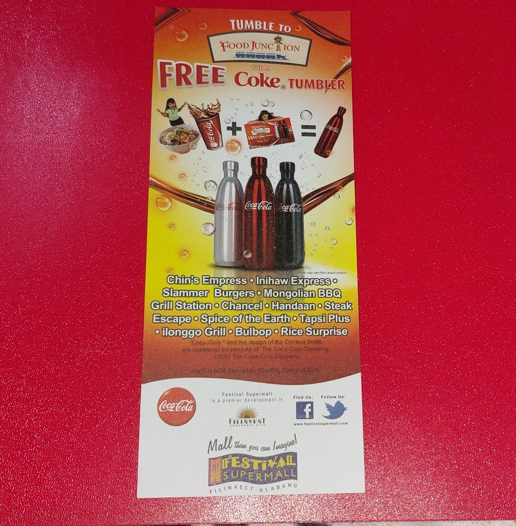Coca Cola Coke Festival Supermall Food Court Collectible Promo Leaflet ...