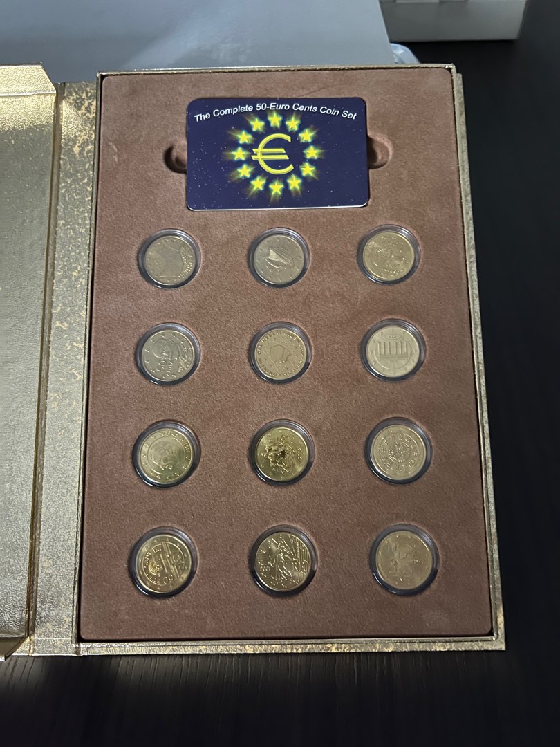 Complete 50-Euro Cents Coin Set issued in 2002, Hobbies & Toys ...