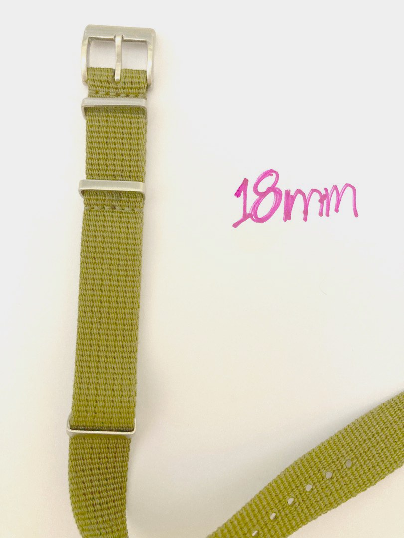 Cotton Single-Pass NATO strap, army green 18mm on Carousell