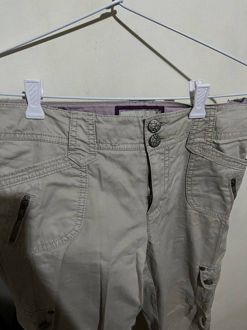 Cream Cargo Pants, Women's Fashion, Bottoms, Other Bottoms on Carousell