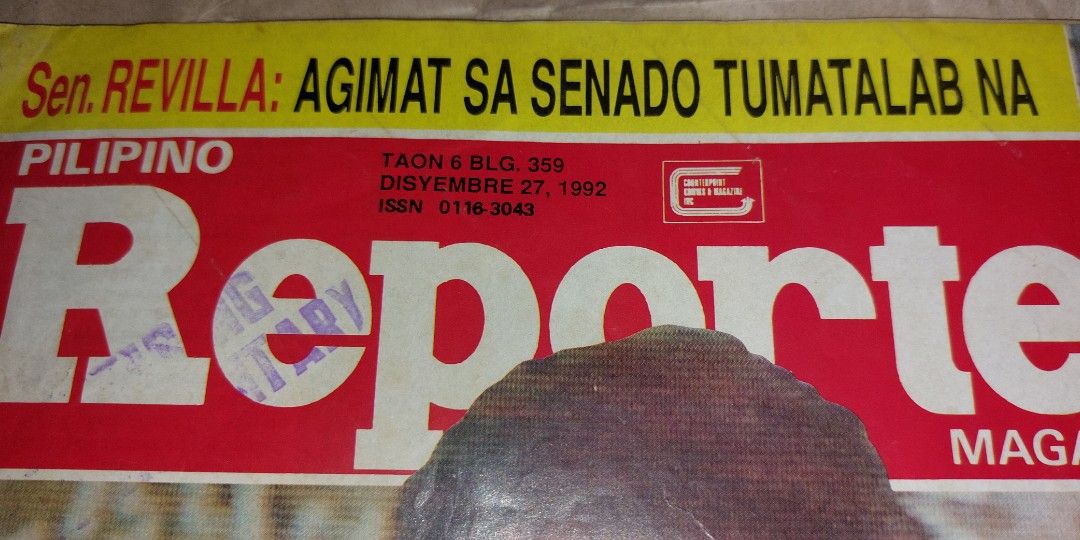 December 27 1992 Reporter Magasin Kumander Abugado Mubarak, Ramon ...