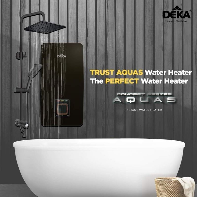 DEKA Water Heater AQUAS 88 TRS DC Pump with Rain Shower Color Magnesium ...