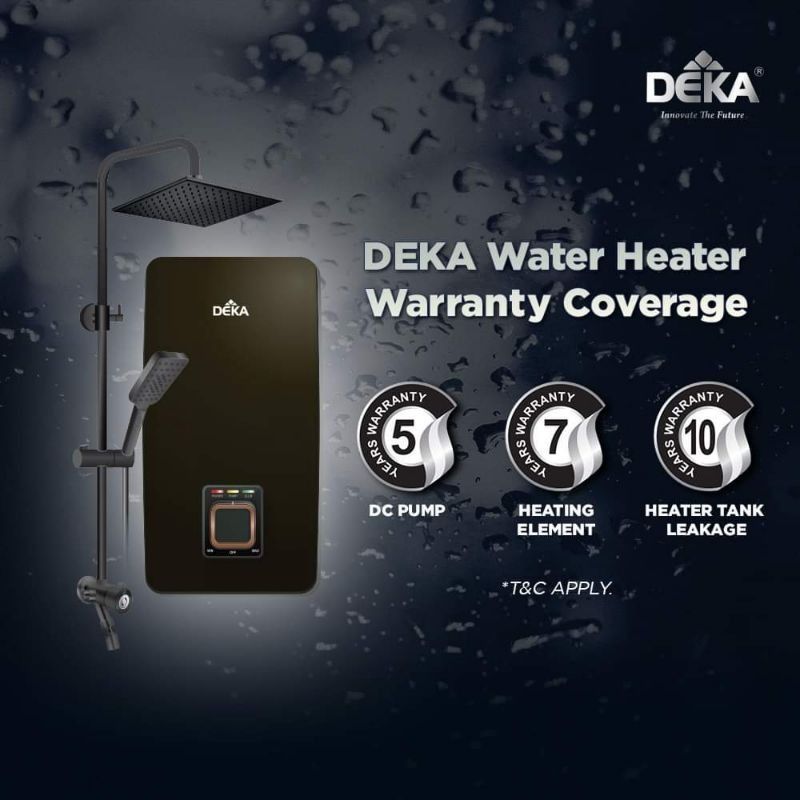 DEKA Water Heater AQUAS 88 TRS DC Pump with Rain Shower Color Magnesium ...