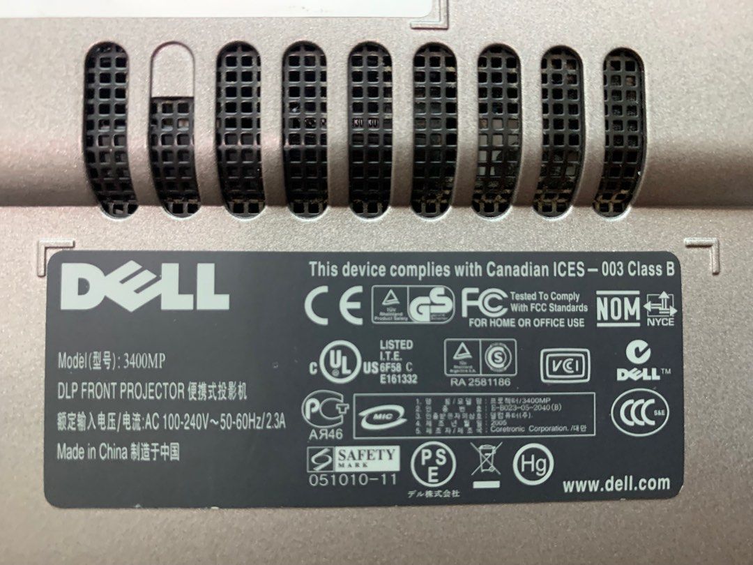 Dell DLP Projector 3400MP, TV & Home Appliances, TV & Entertainment ...