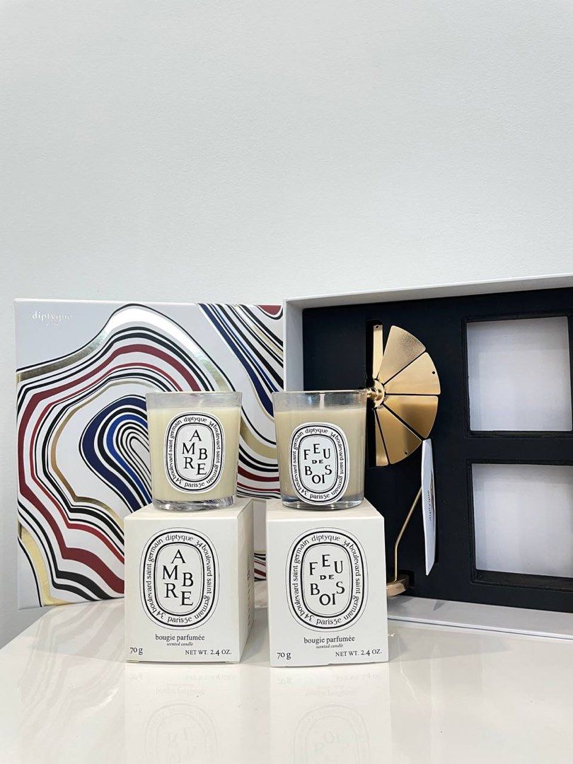 Diptyque White Box Limited Edition 2in1 Candle Set, Furniture & Home ...