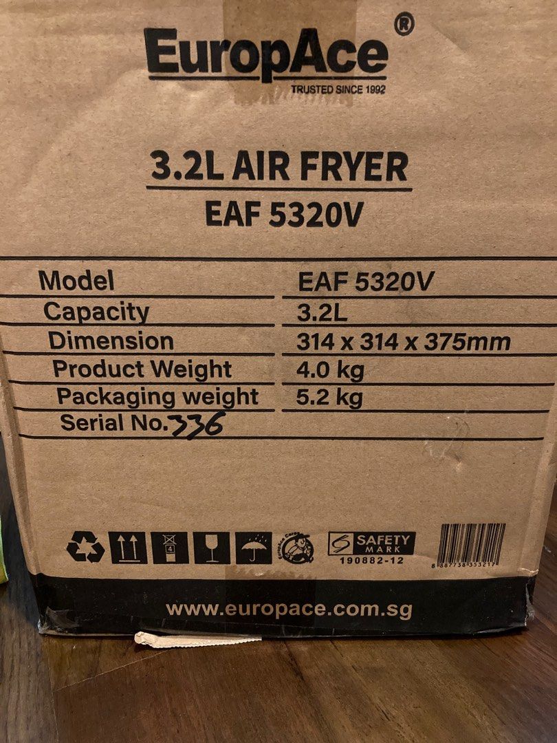 Europace 3.2L Air Fryer, TV & Home Appliances, Kitchen Appliances ...