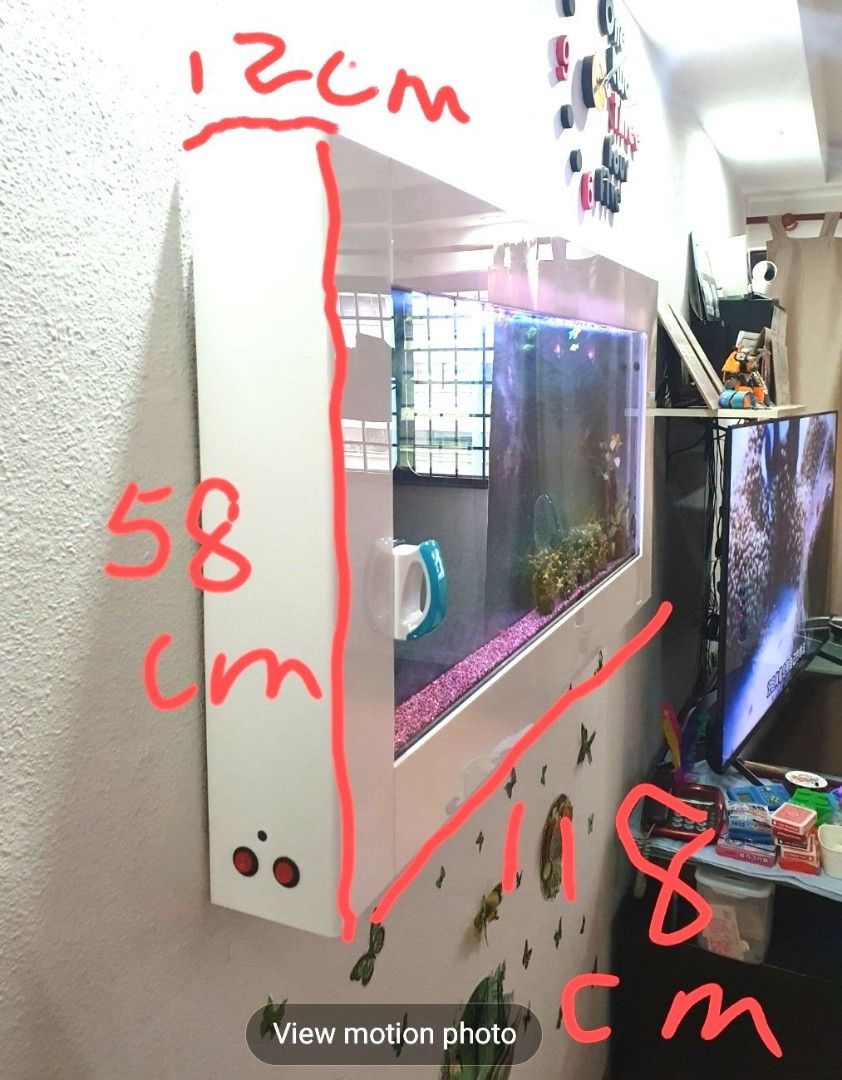 FISH TANK WALL MOUNT 鱼缸安装在墙壁。, Everything Else on Carousell
