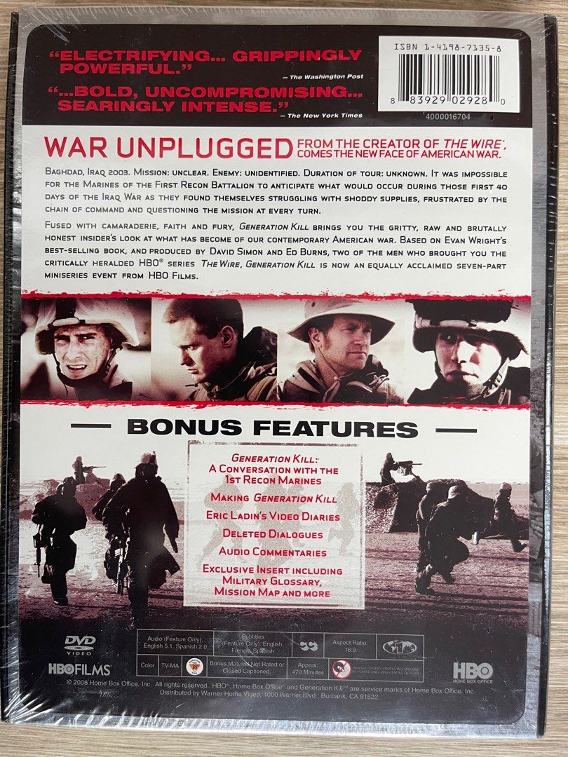 Generation Kill DVD Box Set, Hobbies & Toys, Music & Media, CDs & DVDs ...