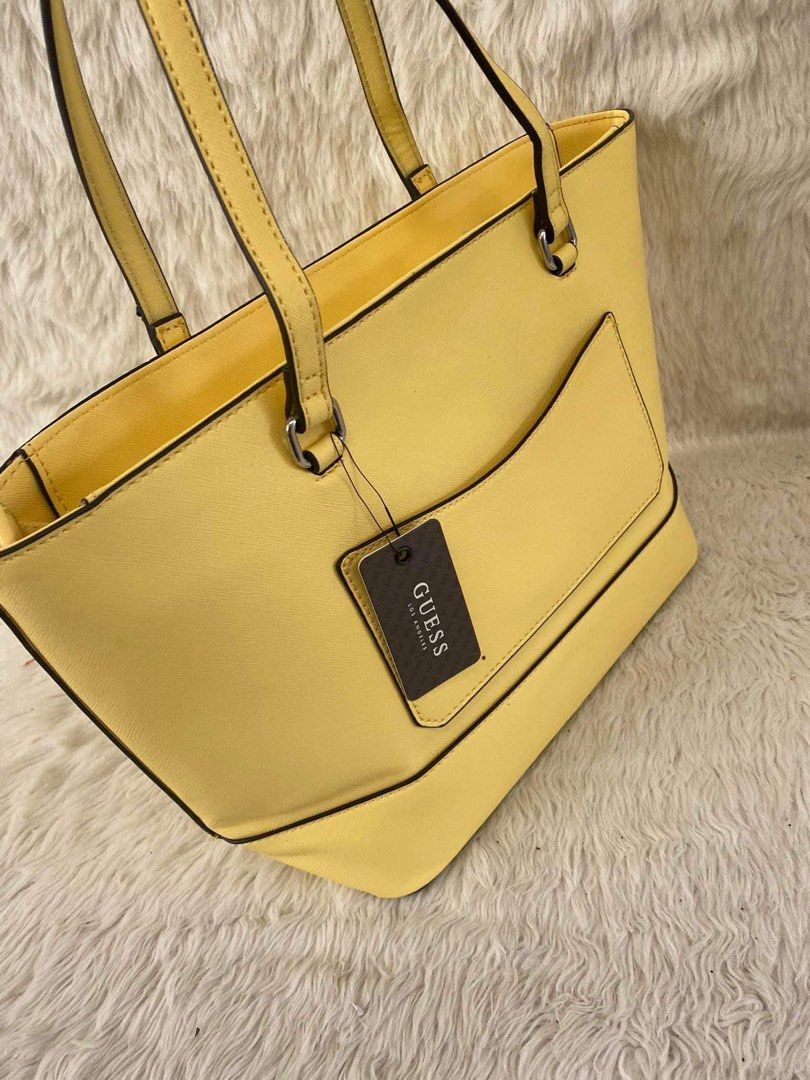 Guess Yellow Tote Bag, Luxury, Bags & Wallets on Carousell