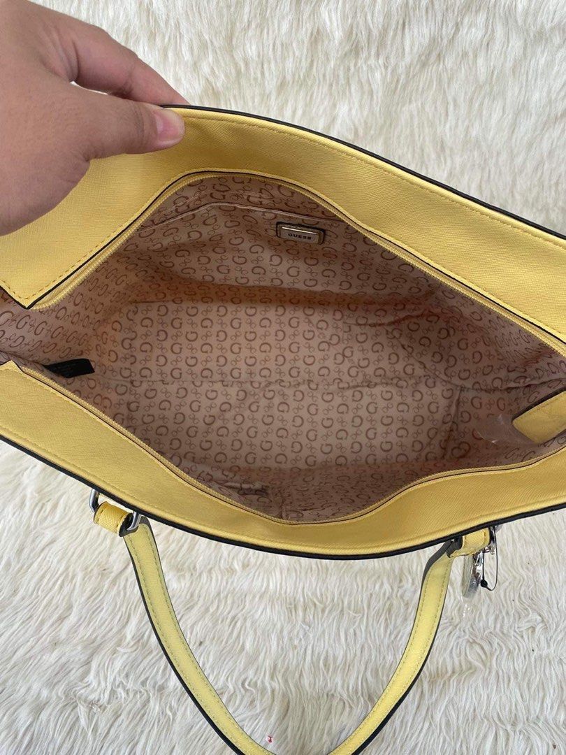 Guess Yellow Tote Bag, Luxury, Bags & Wallets on Carousell
