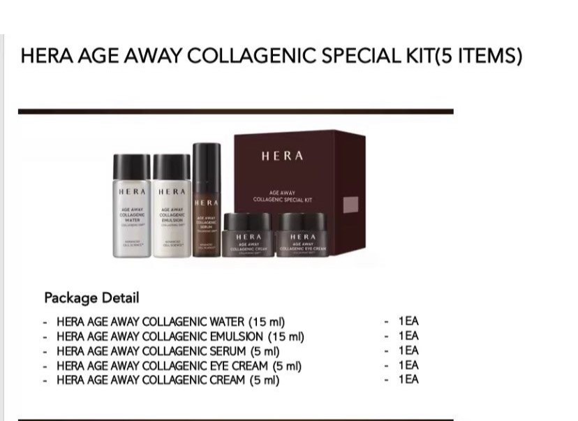 HERA AGE AWAY KIT 5 pieces set , Beauty & Personal Care, Face, Face Care on Carousell