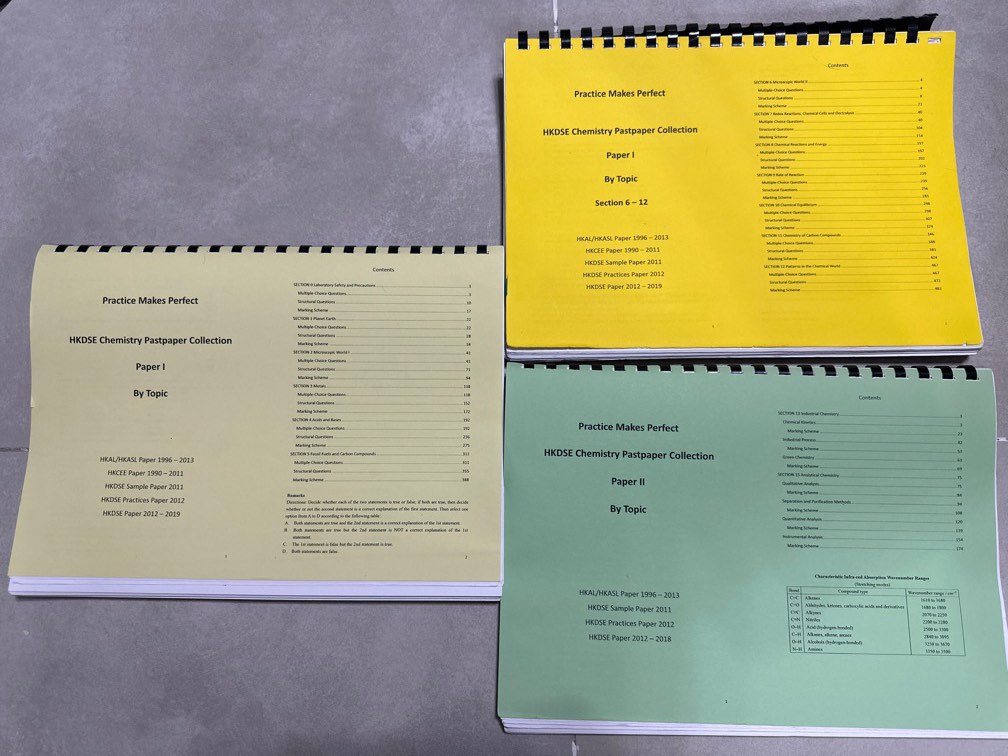 HKDSE chemistry past paper collection, 興趣及遊戲, 書本 & 文具, 教科書 - Carousell