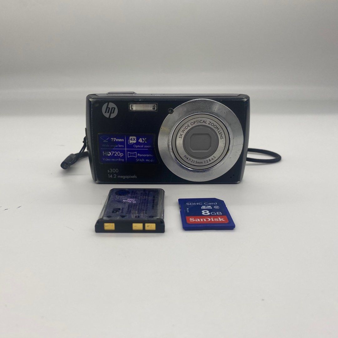 HP S300 14.2 MP Black Digicam, Photography, Cameras on Carousell