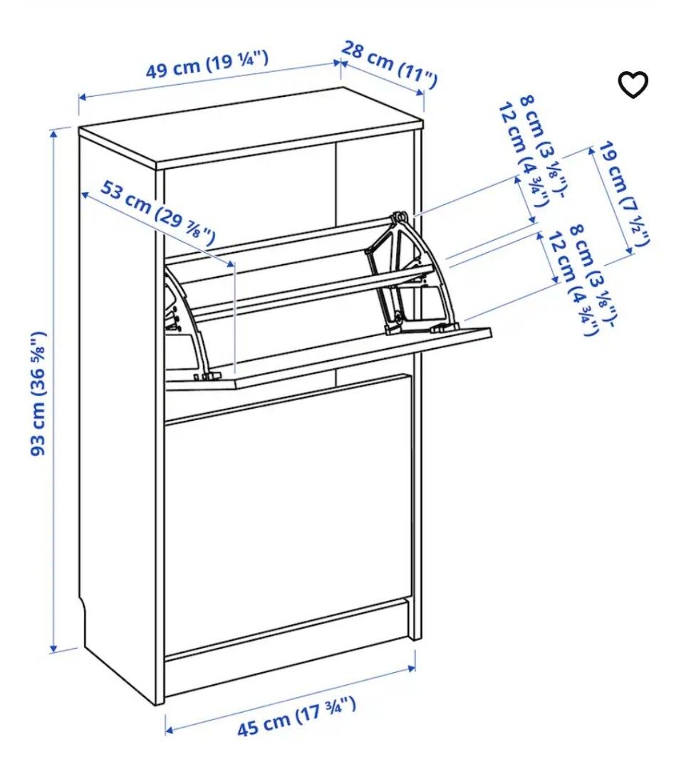 IKEA BISSA shoe cabinet, Furniture & Home Living, Furniture, Shelves ...
