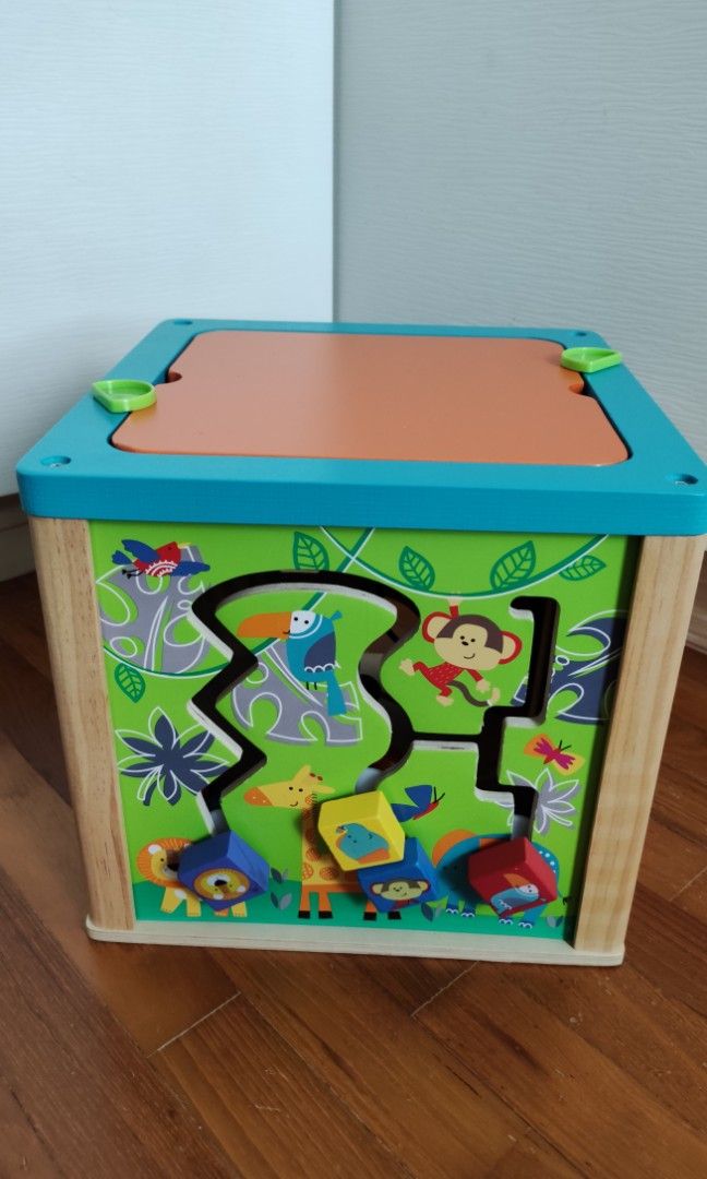 Imagination Discovery Wooden Activity Cube, Babies & Kids, Infant ...