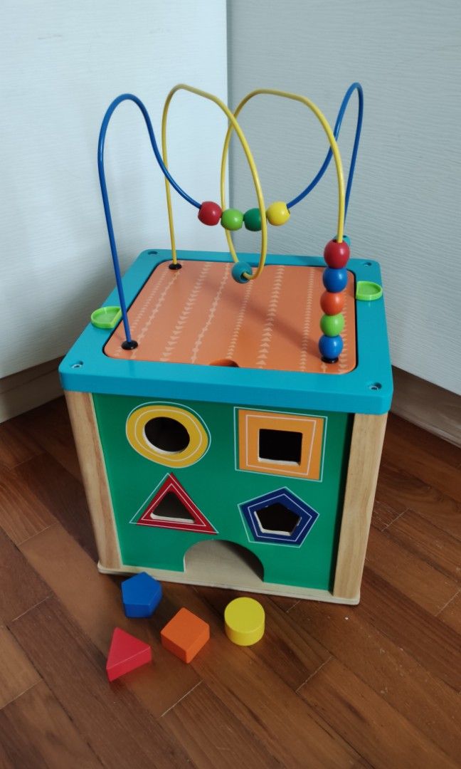 Imagination Discovery Wooden Activity Cube, Babies & Kids, Infant ...