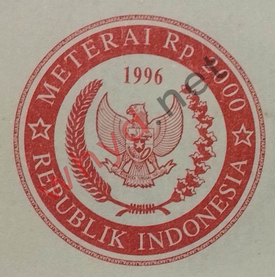Kertas Materai 2000 Tahun 1996, Antik, Filateli di Carousell