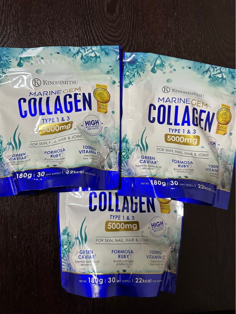 Kinohimitsu Marine Gem Collagen 5000mg, Health & Nutrition, Health ...