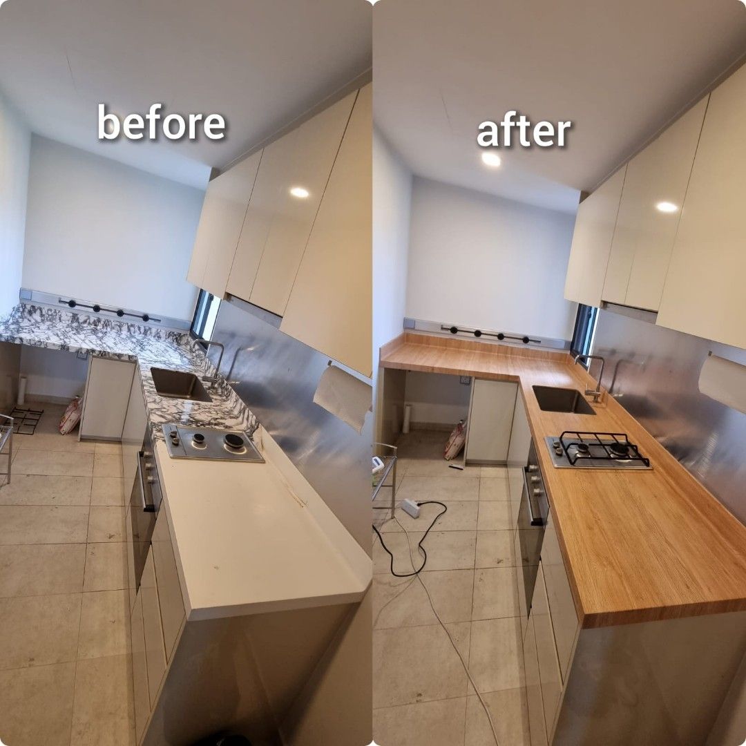 Kitchen vinyl relaminate wrap overlay, Home Services, Renovations, Full ...