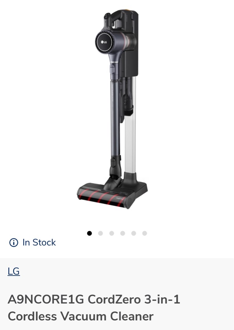 LG CoreZero (A9NCORE1GBIGEHK) vacuum cleaner (吸塵器), 家庭電器, 吸塵機 ＆ 家居清潔電器 - Carousell
