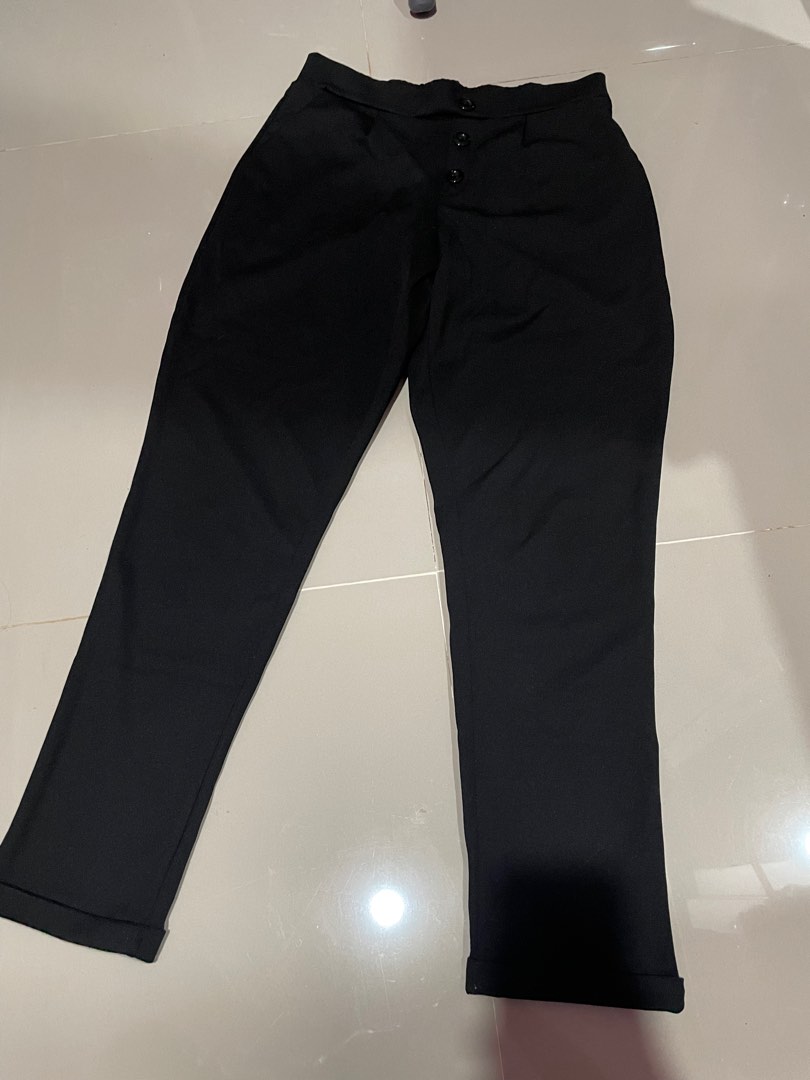 max black offint pants, Fesyen Wanita, Pakaian Wanita, Bawahan di Carousell