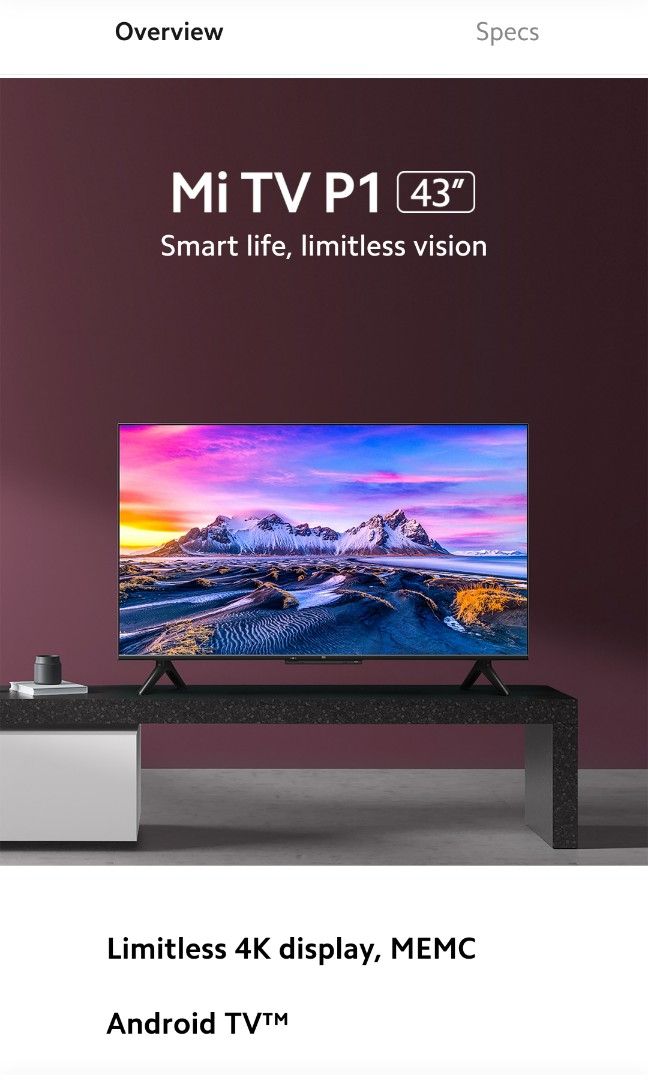 Mi TV 43" P-Series (4K UHD Smart TV) Includes Delivery, TV & Home ...