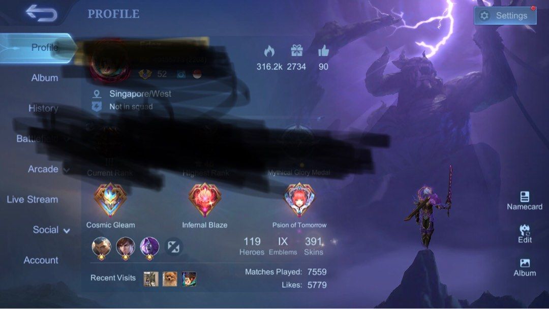 Mobile legend stacked acc /ml collector aspirant legend, Video Gaming ...