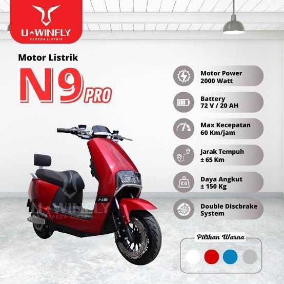 Motor Listrik Uwinfly N9 Pro Bisa Dicicil Pake KTP Proses Cepat, Motor di Carousell