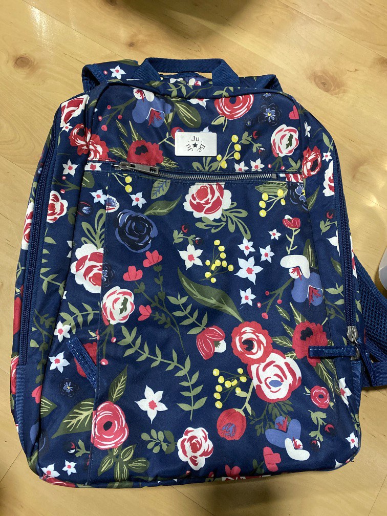 Navy blue floral Jujube backpack, Women's Fashion, Bags & Wallets ...