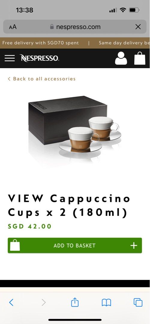 Nespresso View Cappuccino Cups Set Furniture And Home Living