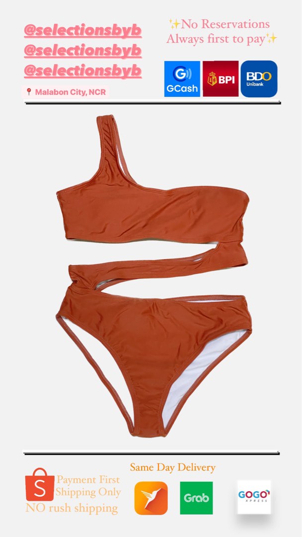 NEW Shein Rust Cut Out Venus Cut One Shoulder One Piece One-Piece 1 PC ...