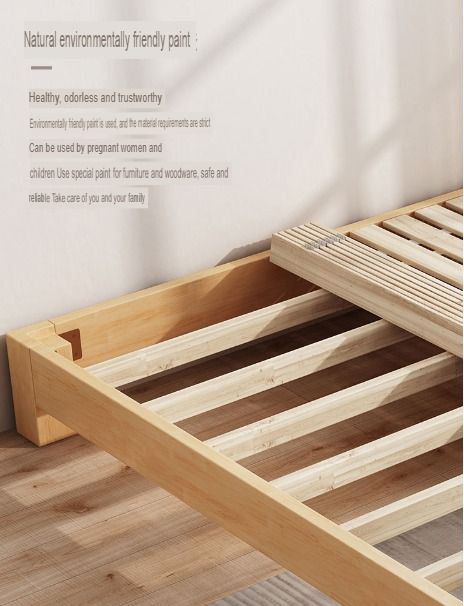 Nordic headless bed Japanese-style tatami bed without backrest low bed ...