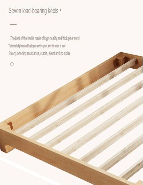 Nordic headless bed Japanese-style tatami bed without backrest low bed ...